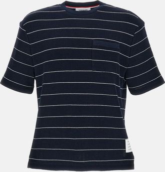 Thom Browne Gestreiftes Rundhals-t-shirt