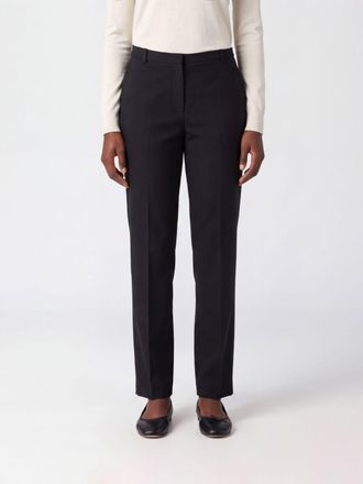 Anine Bing Pantalon droit en m&eacute;lange de laine &agrave; taille mi-haute avec passants de ceinture