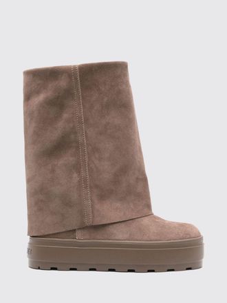 Casadei Kniehohe Wildlederstiefel mit hohem Keilabsatz
