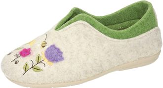 Manitu Home 340033-08 Damen-Pantoffeln, Beige, 36 EU