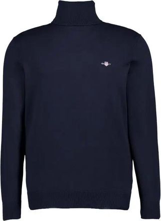 GANT Herren Rollkragenpullover blau Baumwolle unifarben