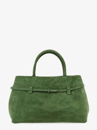 Manu Atelier Womens Handbag Le Cambon 35 Green Suede Handbags Hand Bags