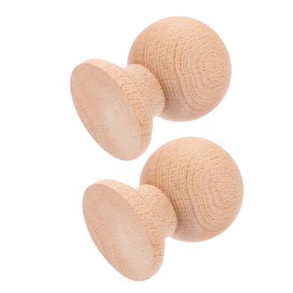 NUOBESTY 2 St&uuml;ck Naturbelassene Holz finials f&uuml;r Treppengel&auml;nder und Gardinenstangen Klassische R&ouml;mische Dekoration Robuste Holzpostkappen DIY M&ouml;belveredelung 