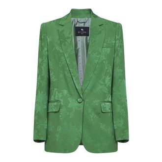 Etro Femme, Vestes, Vert, Taille: 40 FR Veste Jacquard Crois&eacute;e &agrave; Motif Floral