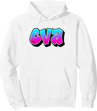 BDAZ Eva Graffiti Personalisierter Name Blau Rosa Frauen M&auml;dchen Pullover Hoodie