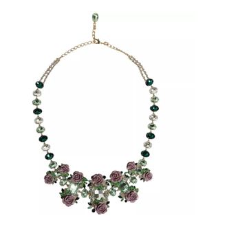 Dolce & Gabbana Gold Kristall Blumen Statement Halskette - - Accessories - Damen - Mehrfarbig - ONE SIZE