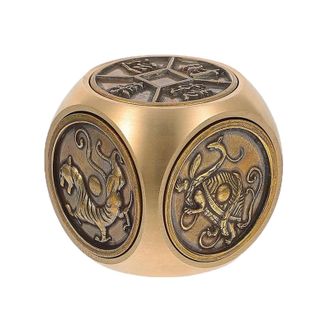 Generic Ziehen Sie Reichtumsornament an, chinesische Gl&uuml;cksm&uuml;nze,Sechsseitiges Messingornament - Sechs Seiten Messing, exquisites Kupfer-Drehteller-Spielzeug,