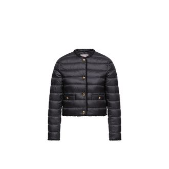 Moncler Moncler Fleurs Boucl&eacute;-trimmed Short Down Jacket, Women, Black, Size: 00