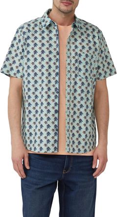 s.Oliver Regular Fit: Gemustertes Kurzarmhemd aus Baumwollstretch