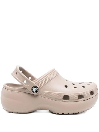 Crocs mules Classic &agrave; plateforme - Marron