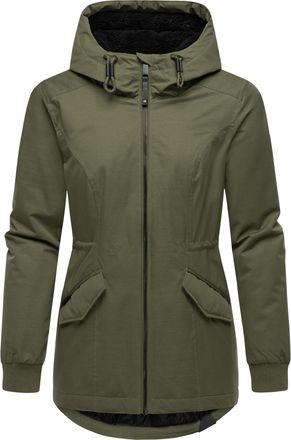 Ragwear Damen warme wasserdichte und atmungsaktive Winterjacke mit kuscheliger Kapuze Dowey Warm Rain YOUMODO Dark Olive Gr. XL