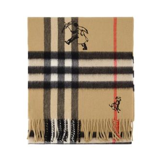 Burberry Giant Check Cashmere Scarf - - Accessories - Damen - Beige - ONE SIZE