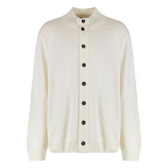 Moorer Kaschmir-Rippstrick-Cardigan - - Knitwear - Herren - Wei&szlig; - 4XL