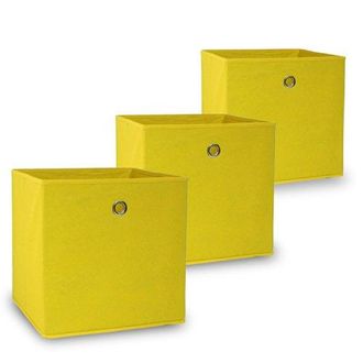 Vladon Boîte de Rangement Pliable Oslo en Jaune