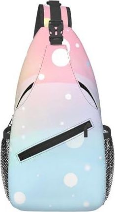 Generic Sacoche Homme Bandouliere Rainbow &agrave; pois color&eacute;s R&eacute;glable Sac Bandouli&egrave;re Multifonction Sac Poitrine pour Homme Cyclisme Camping