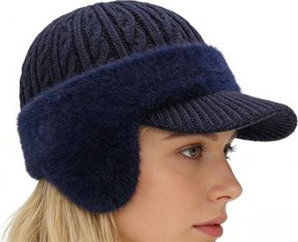Generico Bonnet tricot&eacute; pour femme - Peluche 24 x 24 cm, chapeau dhiver chaud, doux confort | design respirant, bonnet doux en peluche, bonnet respirant pour l