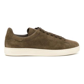 Tom Ford Homme, Chaussures, Vert, Taille: 45 EU Baskets en daim Made in Italy