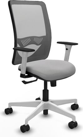 Piqueras y Crespo Drehstuhl Zulema grau mit wei&szlig;en und schwarzen Armlehnen, h&ouml;henverstellbare Lendenwirbelst&uuml;tze, ausgestattet mit Sincro 3 Positionen und Schneideschau