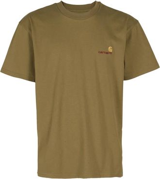 Carhartt Work in Progress S/S American Script T-Shirt - - Tops - Herren - Braun - XL