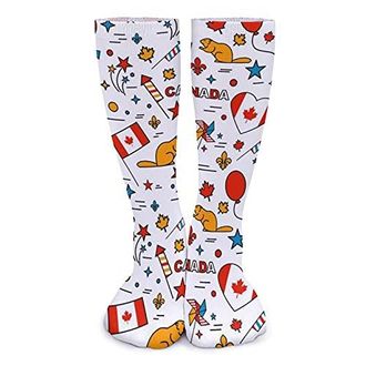 Generic F&ecirc;te Du Canada Unisexe Chaussettes De Tennis Durabilit&eacute; Chaussettes De Sport Chaudes Chaussette De Course Pour Int&eacute;rieur Sport Ext&eacute;rieur