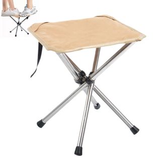 Generico Klappbarer Hocker, zusammenklappbar, tragbarer Stuhl, Edelstahl-Stuhl, Sitz f&uuml;r Reisen, Wandern, Grillen, Strand, Camping, Gartenarbeit und Pintu