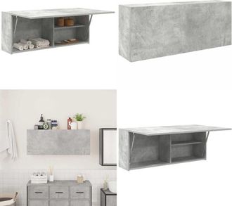 vidaXL Bad-Wandschrank Betongrau 100x25x40 cm Holzwerkstoff - Vidaxl