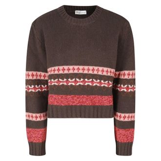 Roberto Collina Girocollo ML Riga Moulin&eacute; - - Knitwear - Damen - Braun - M