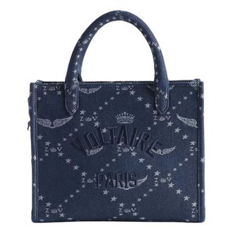 Zadig&Voltaire Femme, Sacs, Bleu, Taille: ONE Size Angel Tote Xs Denim Monogram