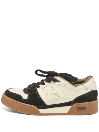 Fendi baskets à empiècements contrastants - Blanc