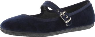 Victoria Mary Janes Oda Samt & Passende Paspel & Schnalle 104913 für Damen Marino 35