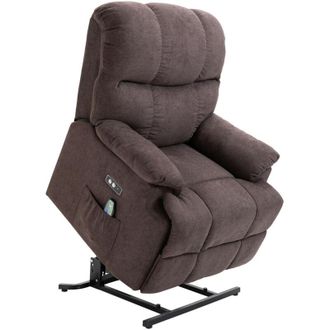 HOMCOM Homcom - Sessel mit Aufstehhilfe, Massagesessel, Relaxsessel mit USB-Anschluss, Fernsehsessel mit Fernbedienung, Seitentasche, Neigebarer TV-Sessel
