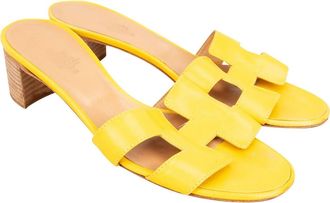 Herm&egrave;s Sandalen - Hermes Yellow Leather Oasis Sandals (36) - Gr. ONE_SIZE - in Gelb - f&uuml;r Damen