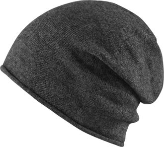 MSTRDS Unisex Cashmere Slouch Beanie ht. Charcoal One Mütze mit 40% Kaschmir für Damen und Herren