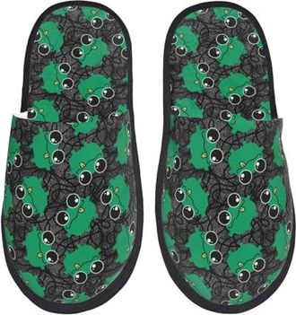 Generic Pantoufles En Feutre Grenouille Kawaii Mignonne Noire De Dessin Anim&eacute; L&eacute;gers Pantoufles Portative Chausson Hotel Pour Femmes Chambre H&ocirc;tel M