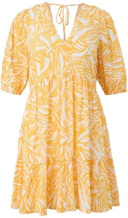 Comma Minikleid Kleid Stufenkleid aus Cr&ecirc;pe