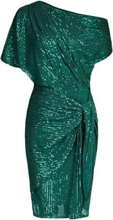 Generico Robe pour femme &agrave; paillettes &eacute;l&eacute;gante - Robe de soir&eacute;e sans bretelles avec crayon sexy et brillante - Robe de cocktail &agrave; manches longues - Robe de soi