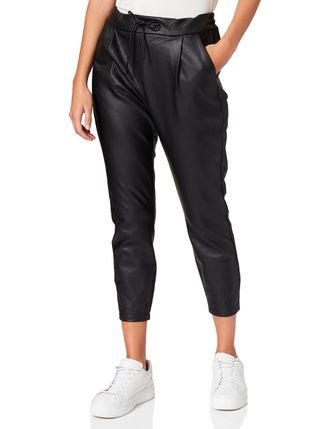 Vero Moda Female Kunstlederhosen VMEVA Mittlere Taille Hose