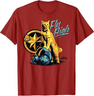 MARVEL Captain Marvel Symbol Goose Fly High Graphic T-Shirt T-Shirt