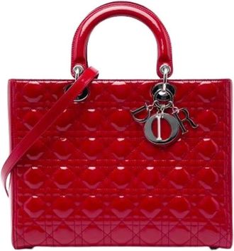 Dior Sac &agrave; main Lady Dior doccasion - Femme - Pre-owned - Rouge - Taille: ONE Size