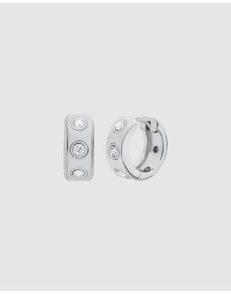 Michael Kors Stein-Station-Huggie-Ohrringe in Silber