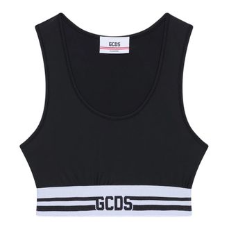 GCDS Logo Streifen Mini Top - - Tops - Damen - Schwarzk - XS