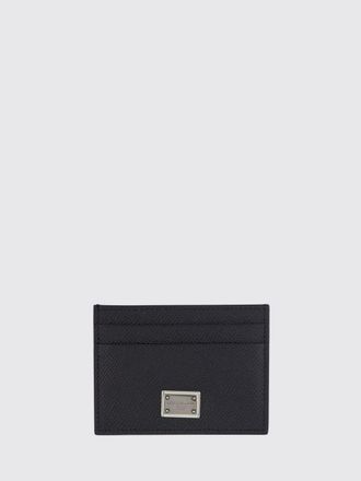 Dolce & Gabbana Porte-cartes plat en cuir de veau grain&eacute; avec logo