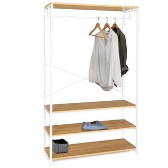 IDMarket Dressing large l. 100 cm detroit design industriel bois et m&eacute;tal blanc