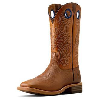 Ariat Mens Highland Toughstock Wide Square Toe Western Boots in Cottage Brown Marigold, D Medium Width, Size 41.5, by Ariat