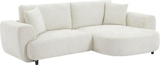 Vente-Unique Ecksofa - Ecke rechts - Strukturstoff - Beige - RULAMA