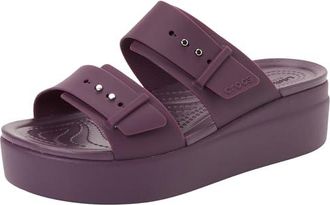 Crocs Femme Brooklyn Buckle Low Wedge Sandales, Plush Plum, 36/37 EU
