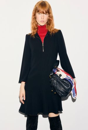 Gerard Darel Robe volant&eacute;e &agrave; zip dor&eacute; - CARLA - Noir