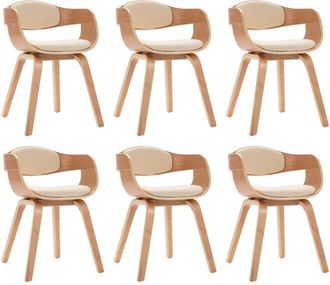 vidaXL Chaises à manger lot de 6 bois courbé et similicuir vidaXL