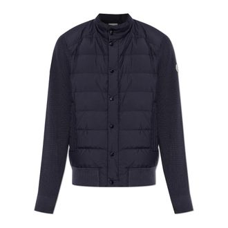 Moncler Strickjacke mit gesteppter Vorderseite - - Knitwear - Herren - Blau - XL
