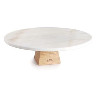 Lacor Lacor - 63593 - Tortenst&auml;nder Aus Marmor, 30 cm, Sockel Aus Akazienholz, Tortenauflage, Elegantes Und Widerstandsf&auml;higes Design, Ideal F&uuml;r Kuchen, Cup